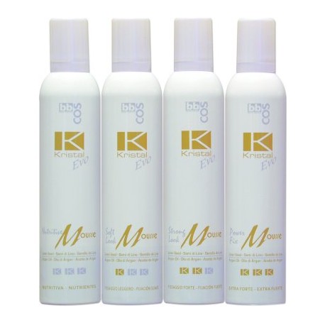 BBCOS Kristal Evo Hair Mousse 300ml/10.14oz (Linen Seeds-Argan Oil ...